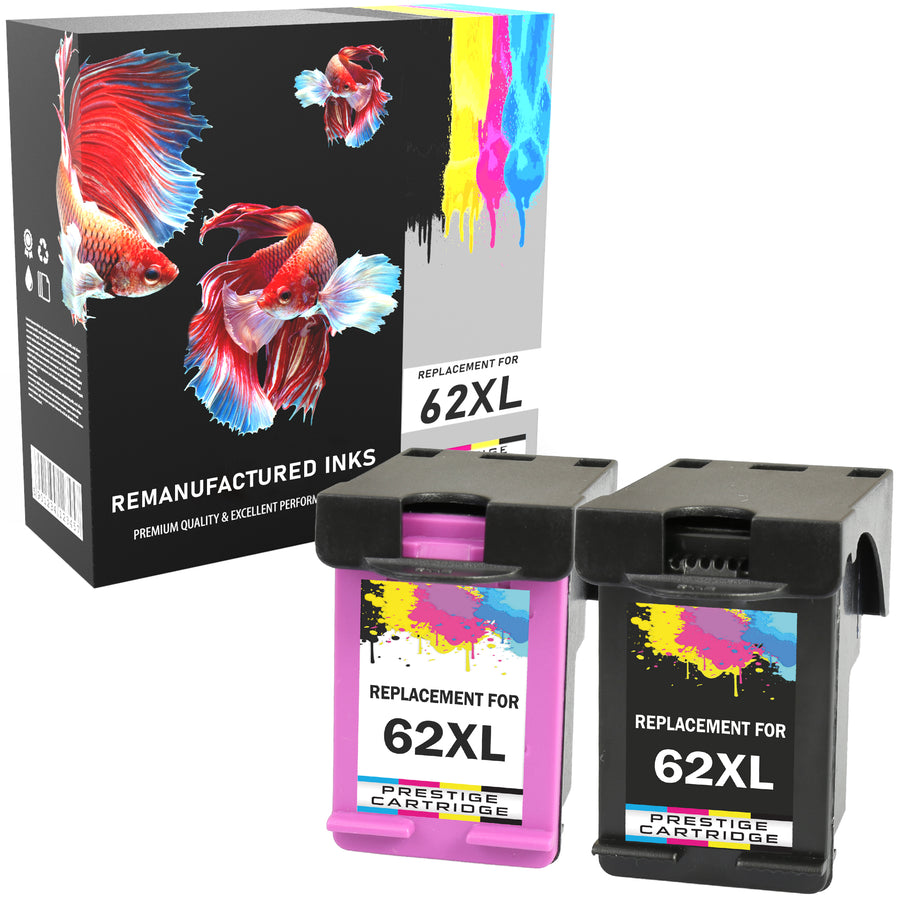 Prestige Cartridge™ Remanufactured HP 62XL Ink Cartridges for HP Envy